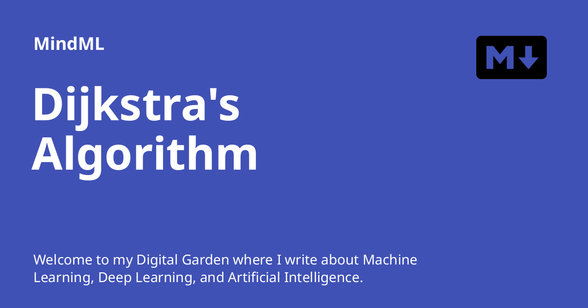Dijkstras Algorithm Mindml